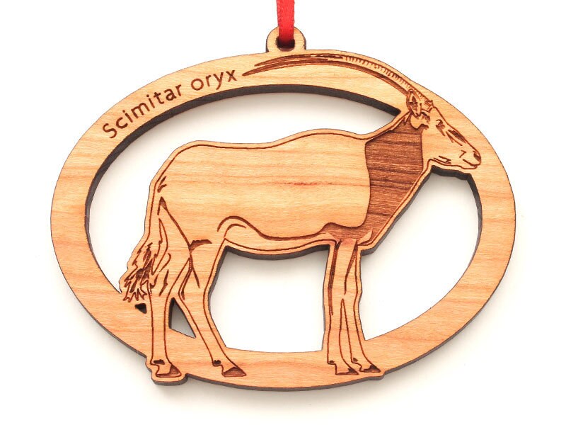 Scimitar Oryx Ornament - Fascinating Antelope Scimitar Oryx Wood ...