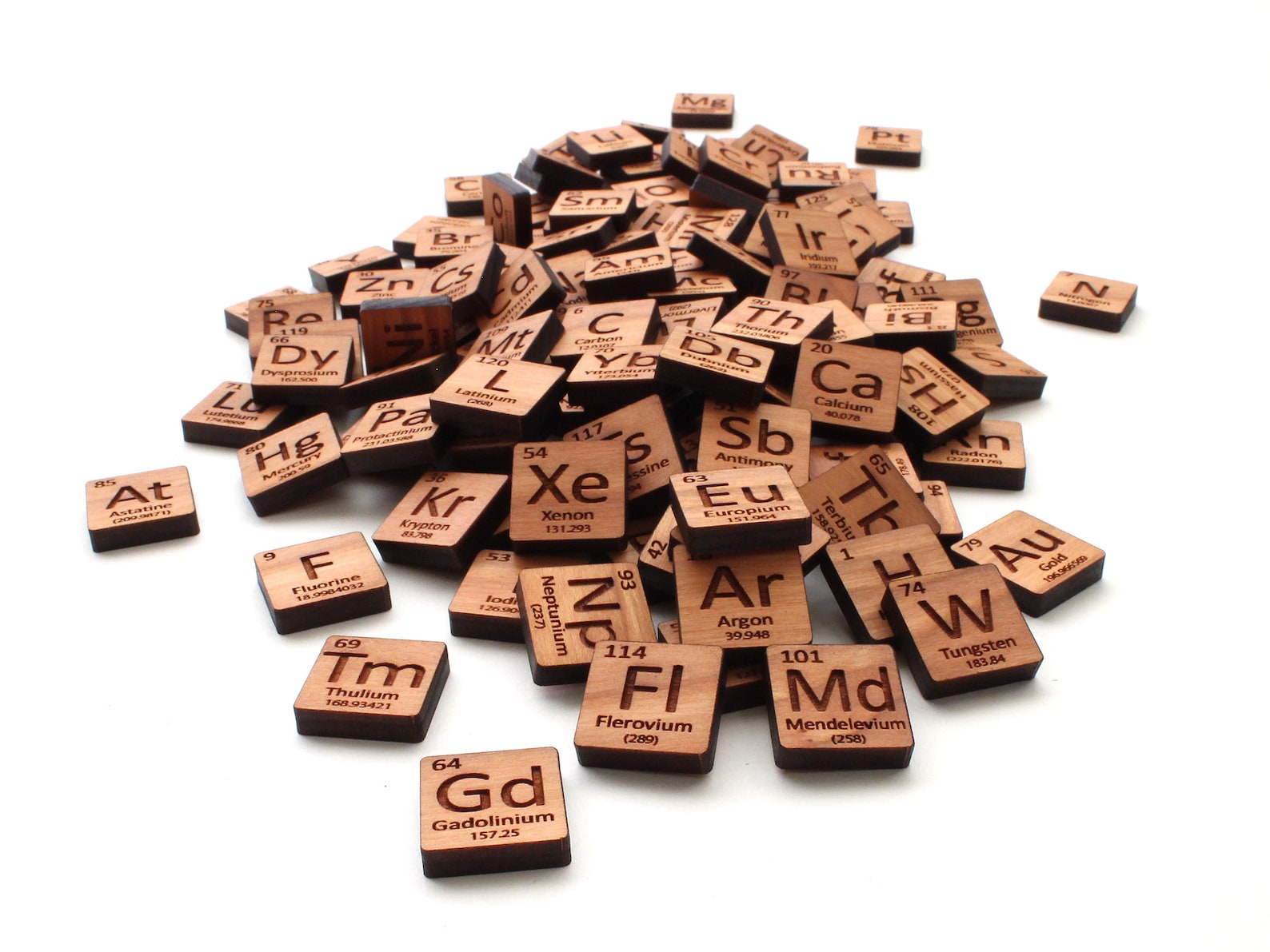 118 Piece Periodic Table of Elements Tile Set - Wood Element Tiles ...