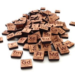 118 Piece Periodic Table of Elements Tile Set - Wood Element Tiles ...