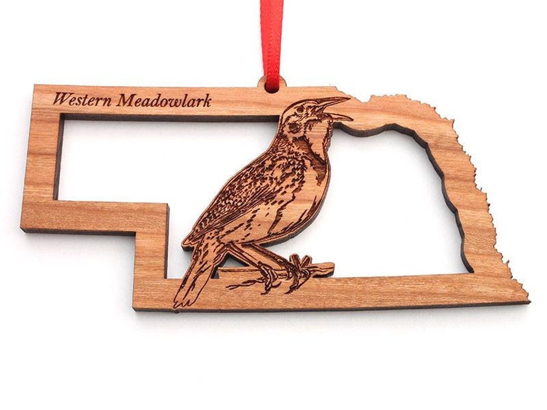 Nebraska Western Meadowlark Ornament - A Nebraska Birder's Favorite ...
