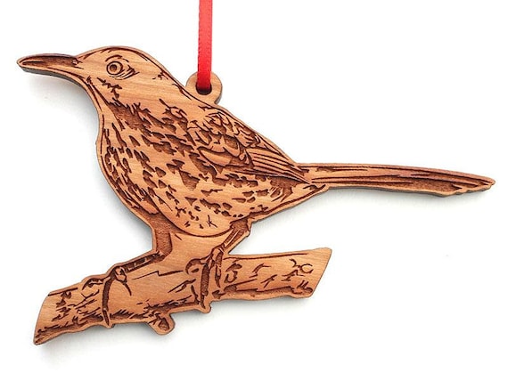 Brown Thrasher Ornament Realistic Wooden Carved Thrasher | Etsy