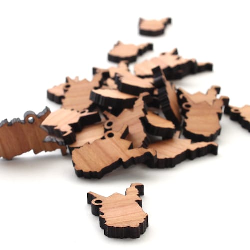 Ohio OH Mini Wood Charms State Cutout Jewelry and Craft - Etsy