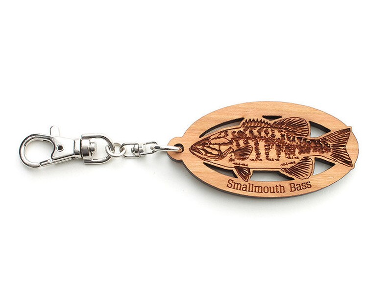 Smallmouth Bass Key Chain Wood Fisherman Gift for Bass | Etsy