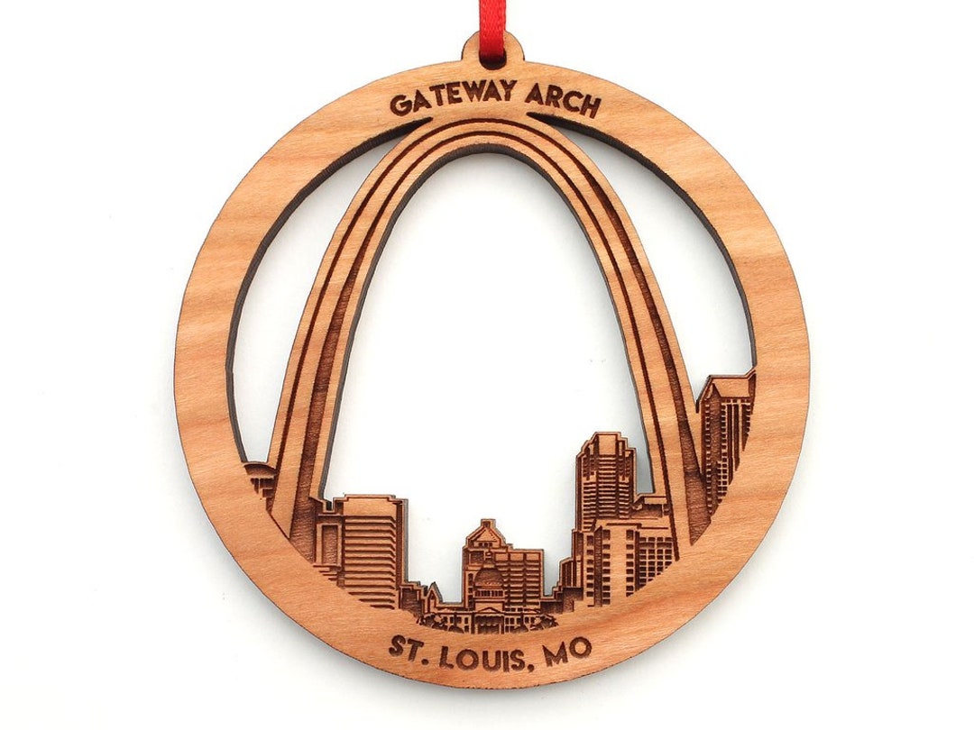 Saint Louis Missouri Skyline Arch Ornament - Engraved Gateway Arch St ...