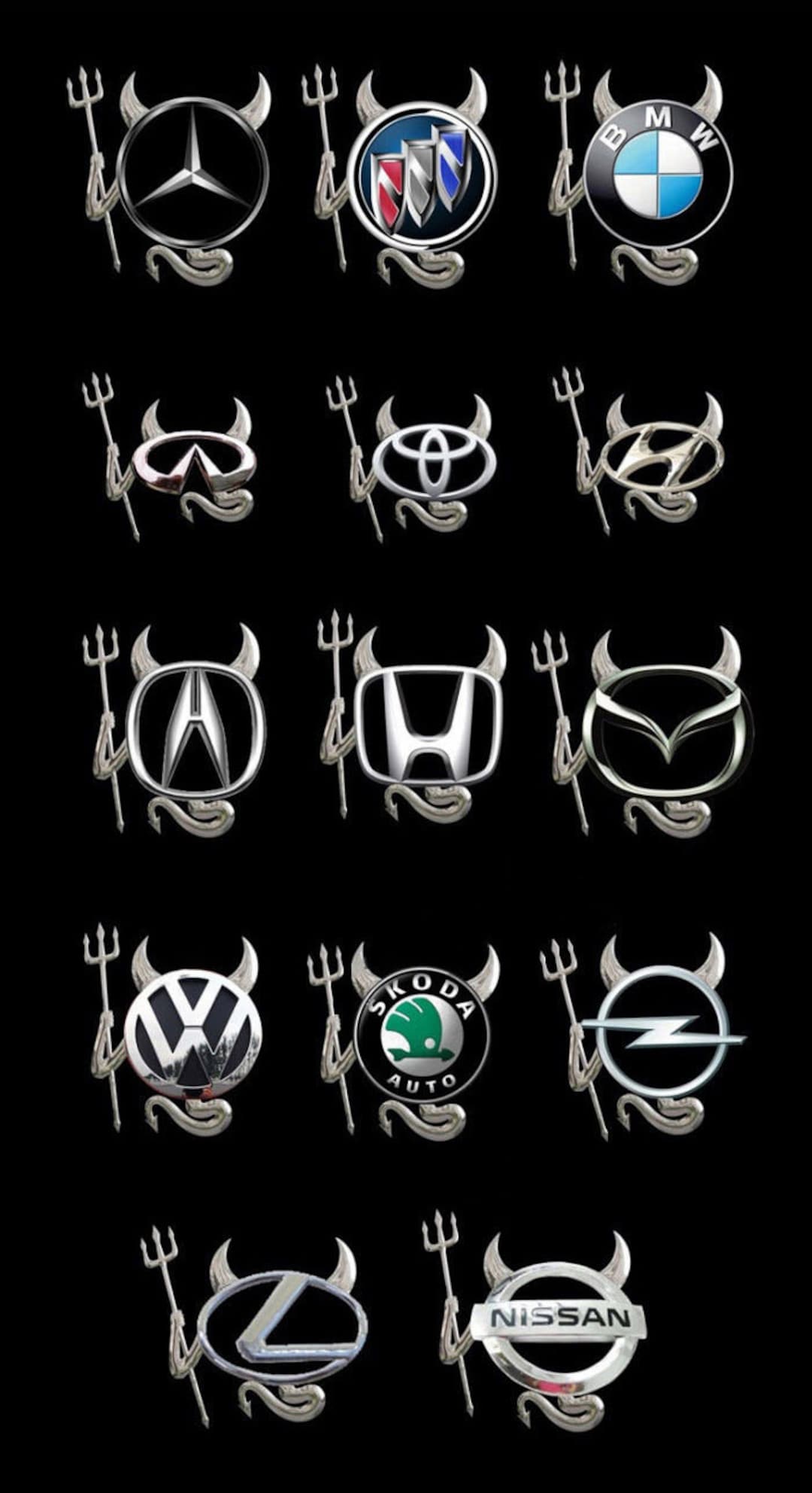 3D Chrome Devil Decal Car Custom Demon Stickers W/ Horns - Turns Car ...