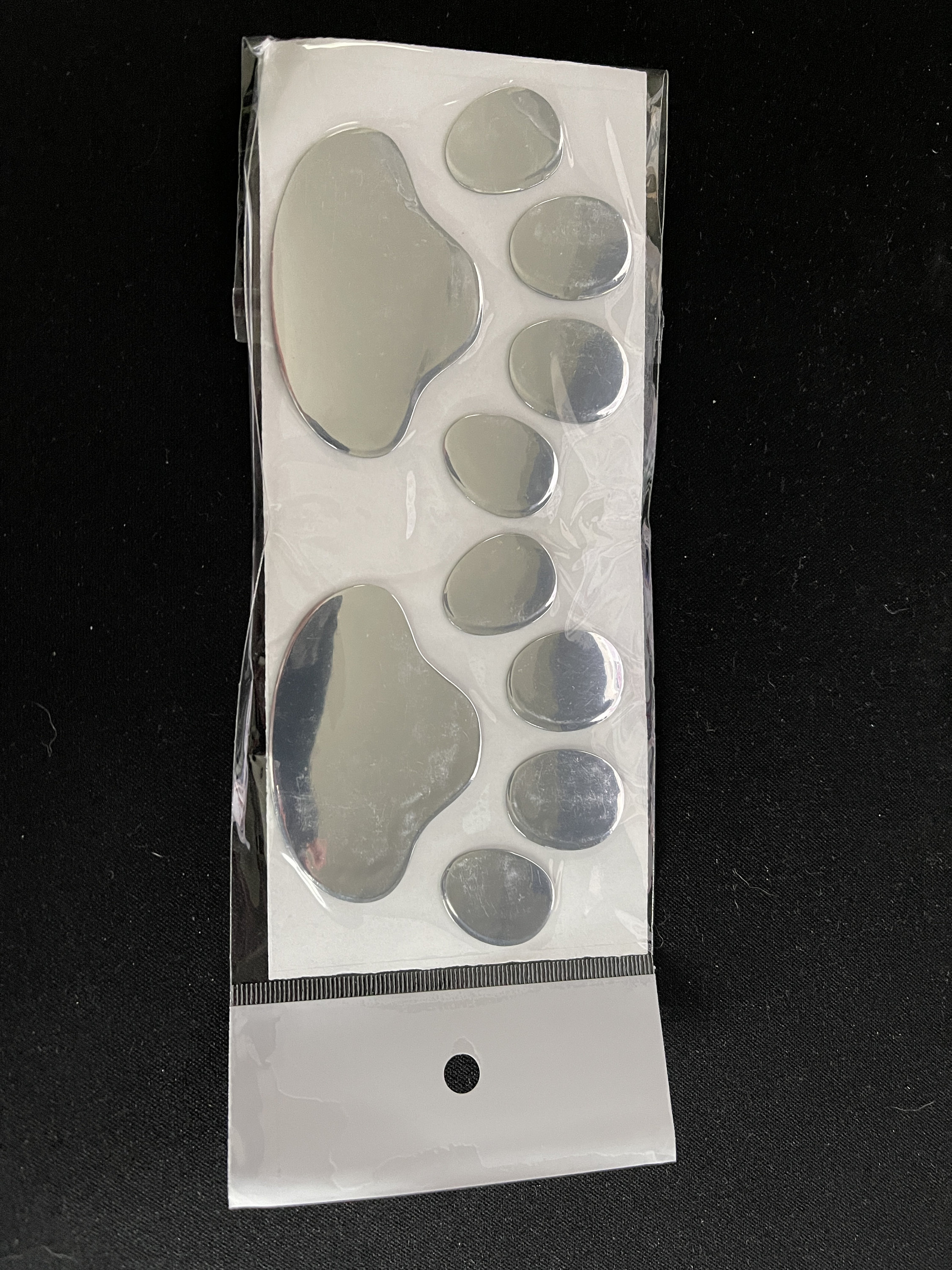 3D Chrome Dog Paw Footprint Sticker Decal Auto Car Emblem Decal ...