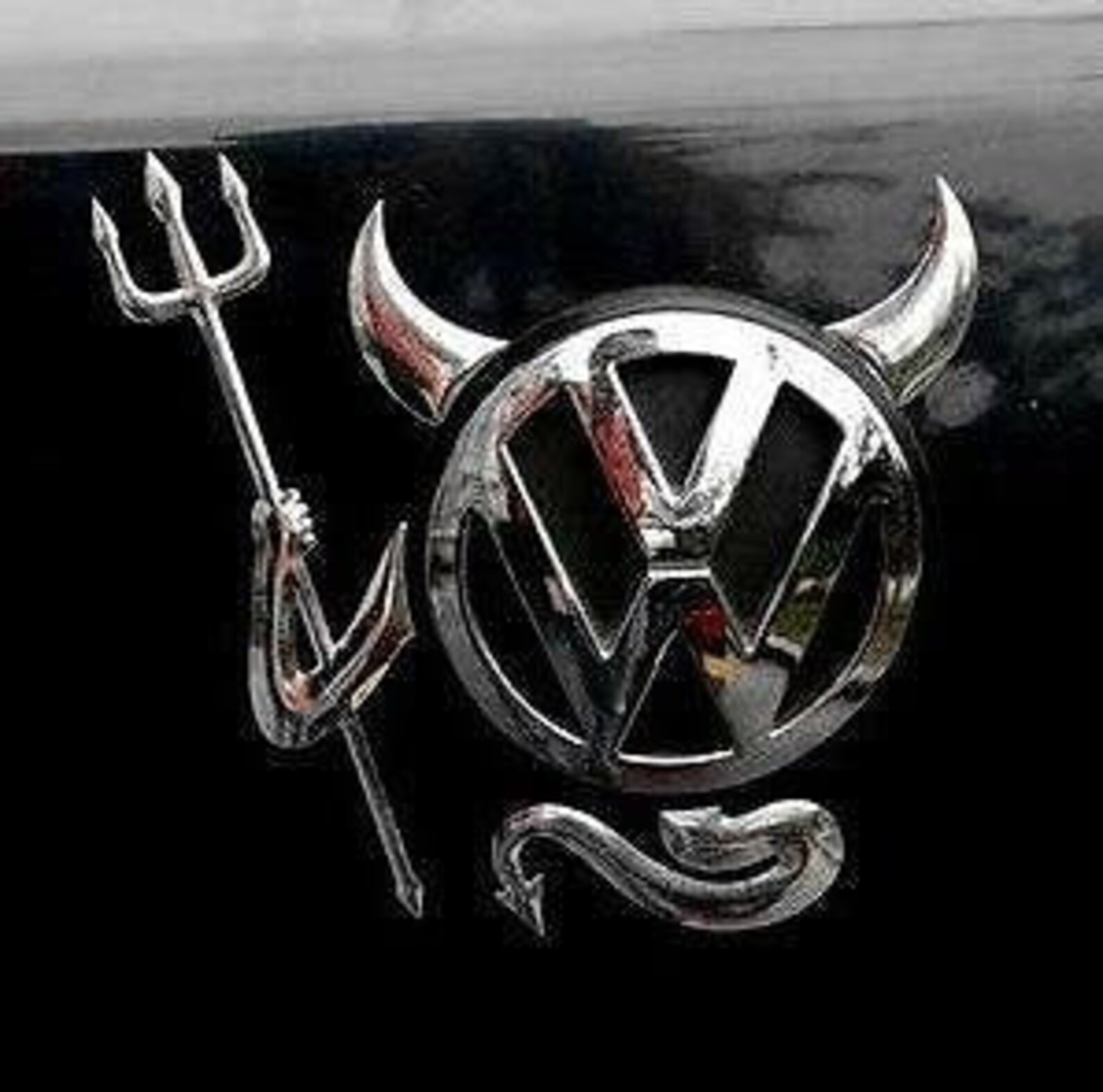 3D Chrome Devil Decal Car Custom Demon Stickers W/ Horns - Turns Car ...