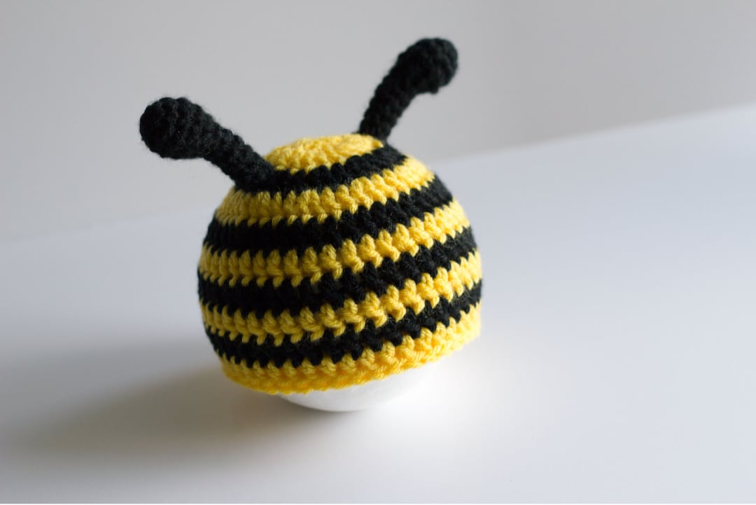 READY TO SHIP Crochet Yellow Jacket or Bee Hat, Sizes 0-3 Month to ...
