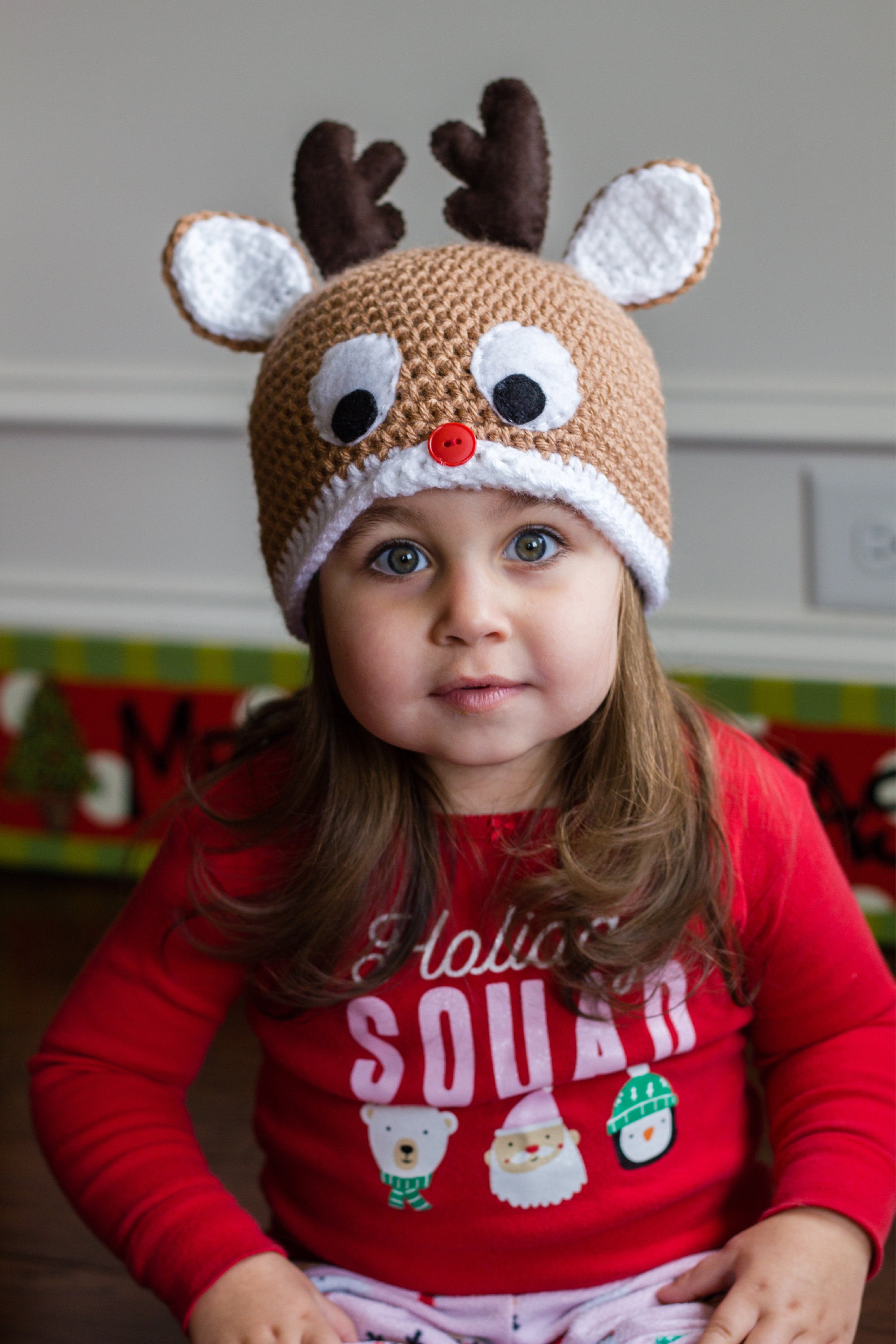 Crochet Reindeer Hat