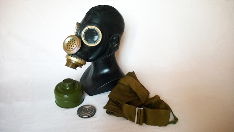Russian Civilian Black Rubber Gas Mask GP 5M Black Filter Not Included ...