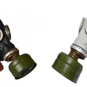 Soviet Russian Military Black Gp 5 Gas Mask & Gift GP 5 Grey Gas Mask ...