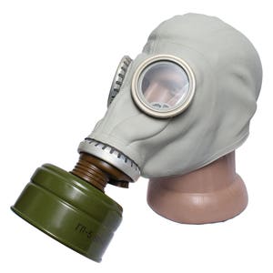 Soviet Russian Military Black Gp 5 Gas Mask & Gift GP 5 Grey Gas Mask ...