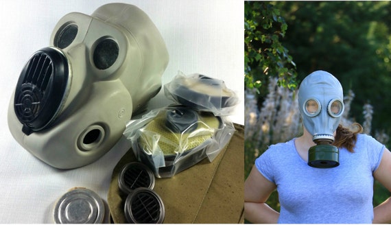 Pbf White Soviet Gas masks set. PBF unused gas mask. Scary | Etsy
