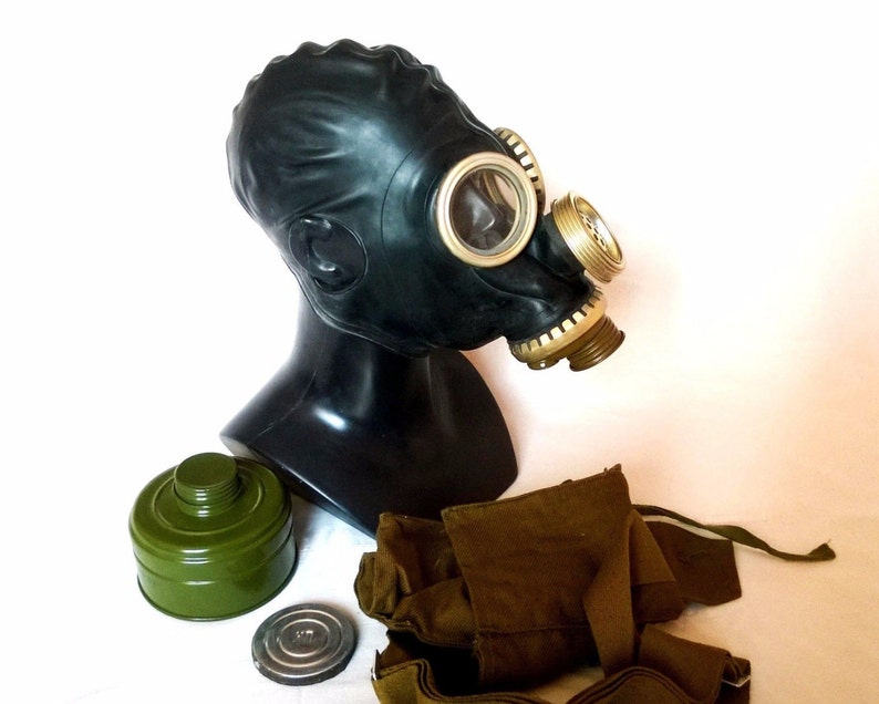 Russian Civilian Black Rubber Gas Mask GP 5M Black Filter Not | Etsy