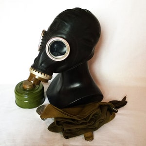 Soviet Russian Military Black Gp 5 Gas Mask & Gift GP 5 Grey Gas Mask ...