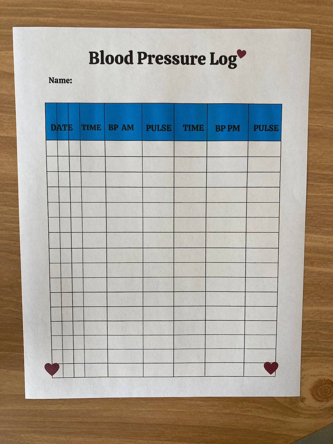 Blood Pressure Log for Twice a Day Checks - Etsy