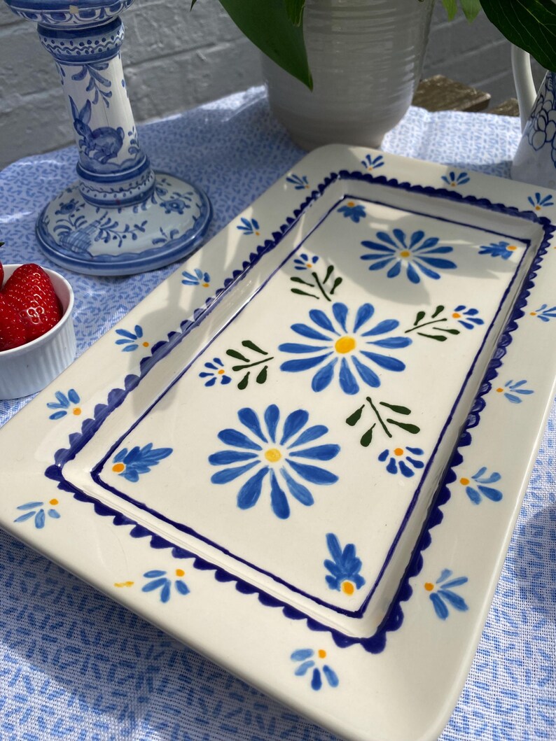 Hand Painted Serving Platter or Decorative Tray - Etsy