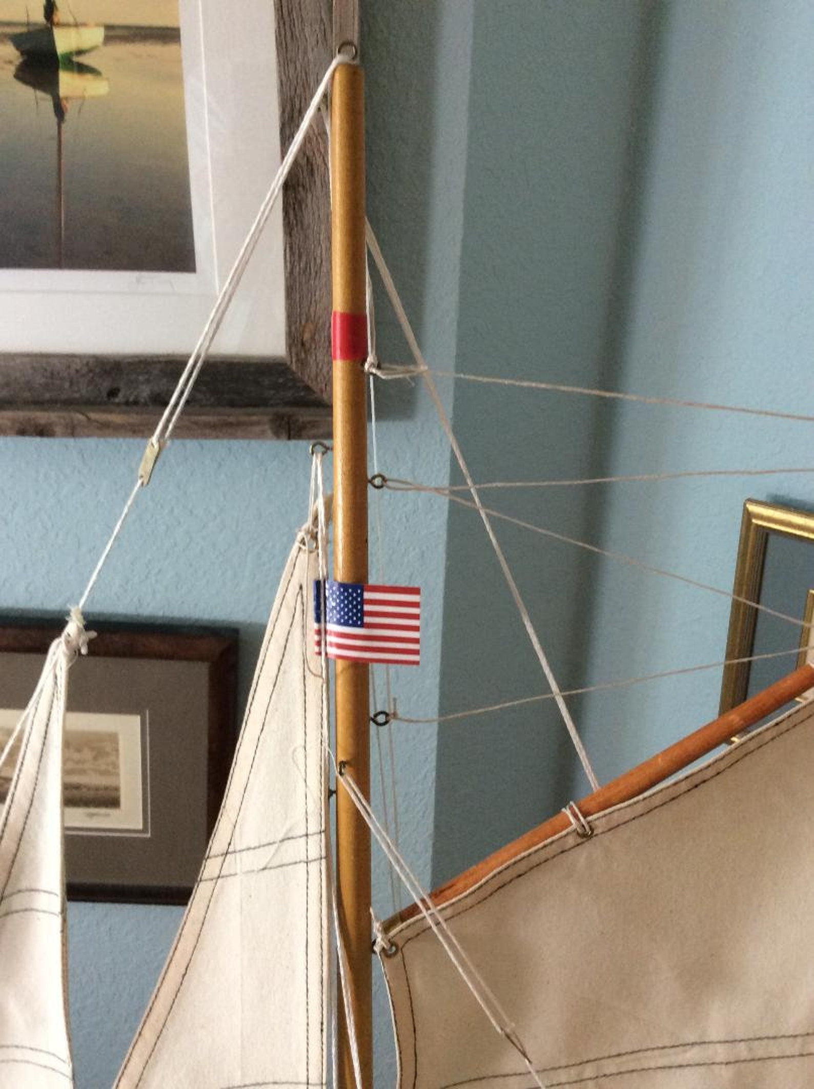 Vintage "cape Cod" Model Yacht, Gaff Rigged Schooner, Sailboat ...