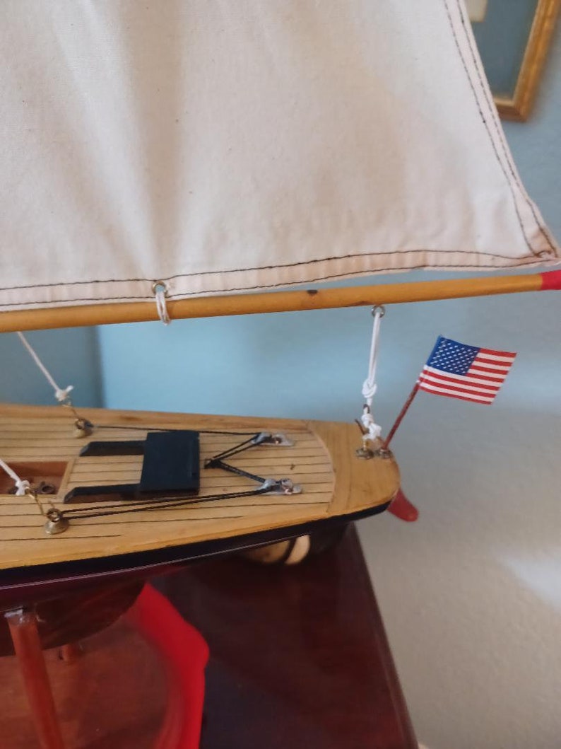 Vintage "cape Cod" Model Yacht, Gaff Rigged Schooner, Sailboat ...