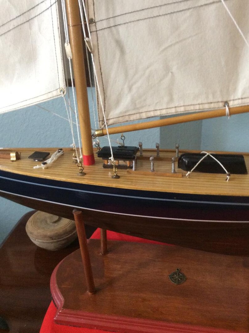 Vintage "cape Cod" Model Yacht, Gaff Rigged Schooner, Sailboat ...
