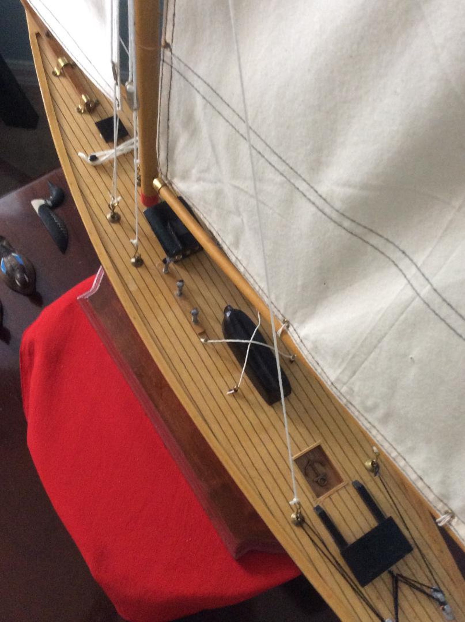 Vintage "cape Cod" Model Yacht, Gaff Rigged Schooner, Sailboat ...