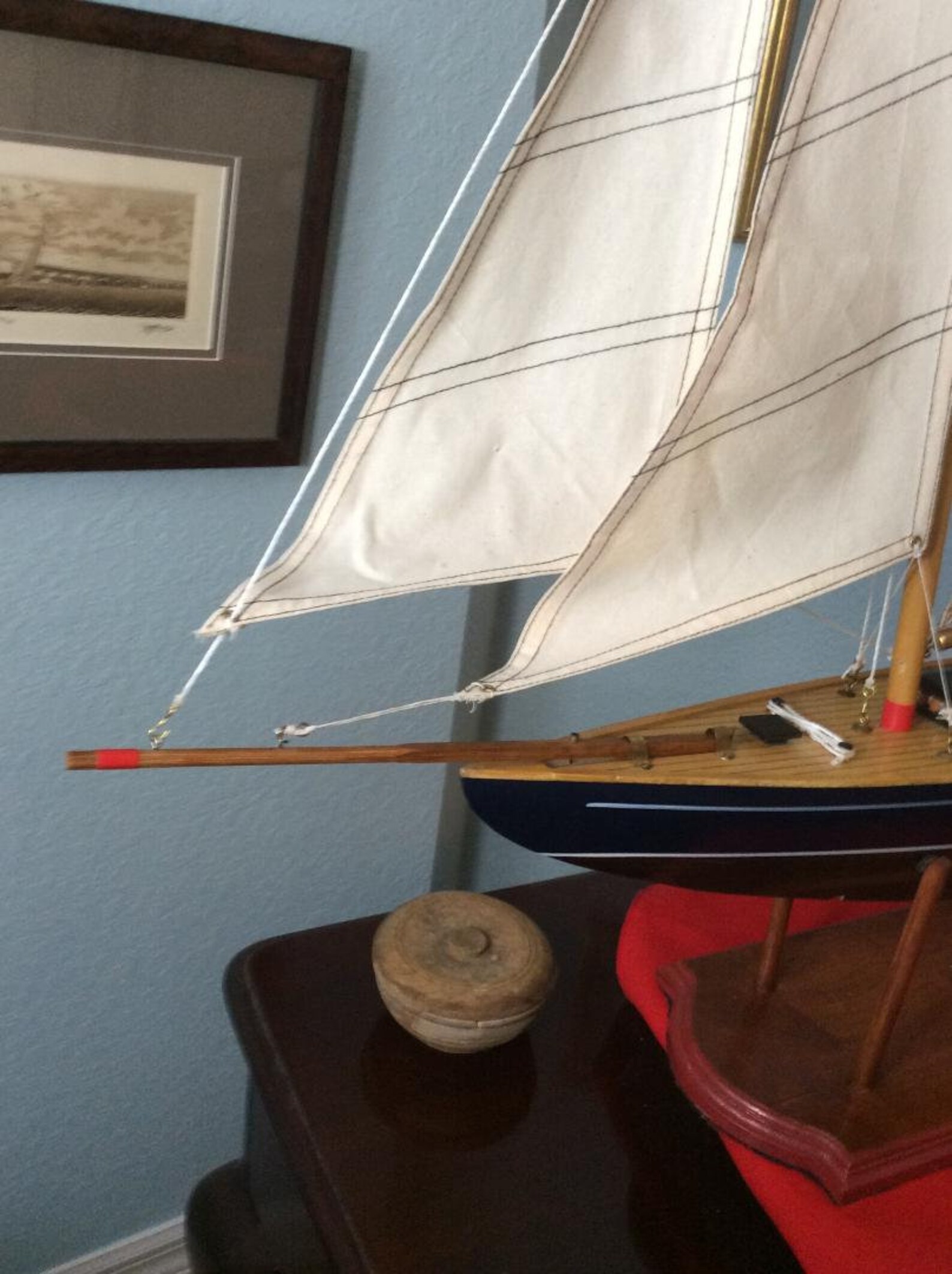 Vintage "cape Cod" Model Yacht, Gaff Rigged Schooner, Sailboat ...