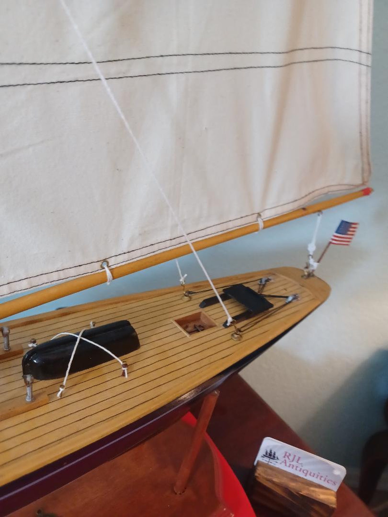 Vintage "cape Cod" Model Yacht, Gaff Rigged Schooner, Sailboat ...