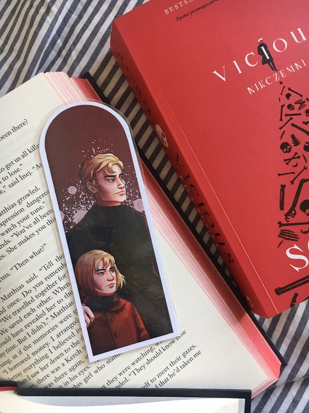 Victor & Sydney Bookmark Vicious V.e.schwab - Etsy