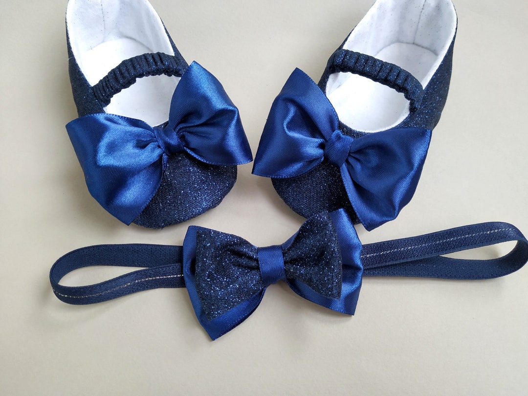 Navy Blue Glitter Flower Girl Shoe, Princess Merida Birthday Outfit ...