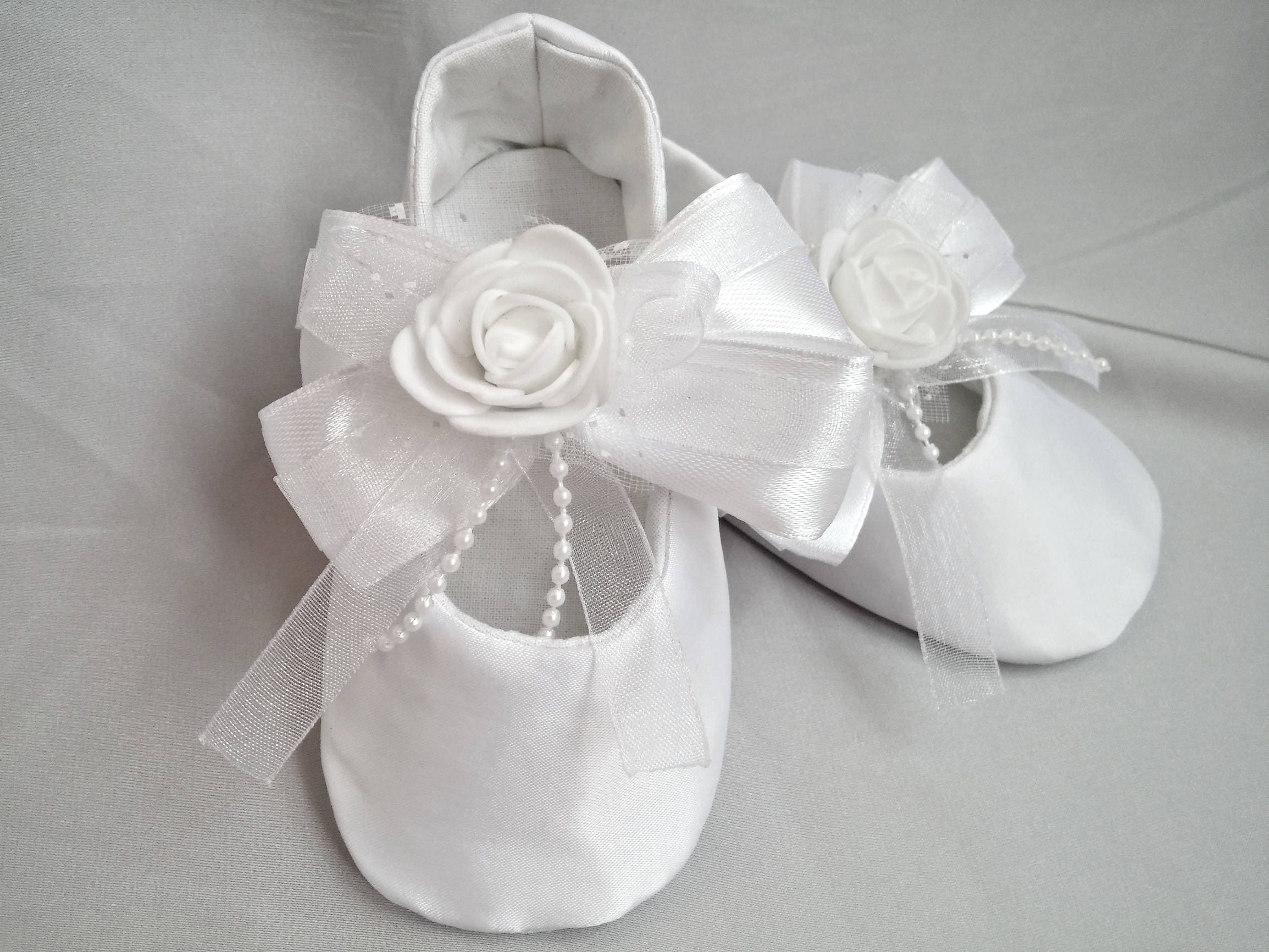 Bridesmaids Rose Flower Girl Wedding Shoes White /ivory Baby - Etsy