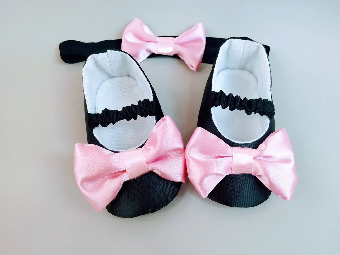 Black Pink Minnie Mouse Baby Shoes, Baby Girl Gift Set Box for 1st ...