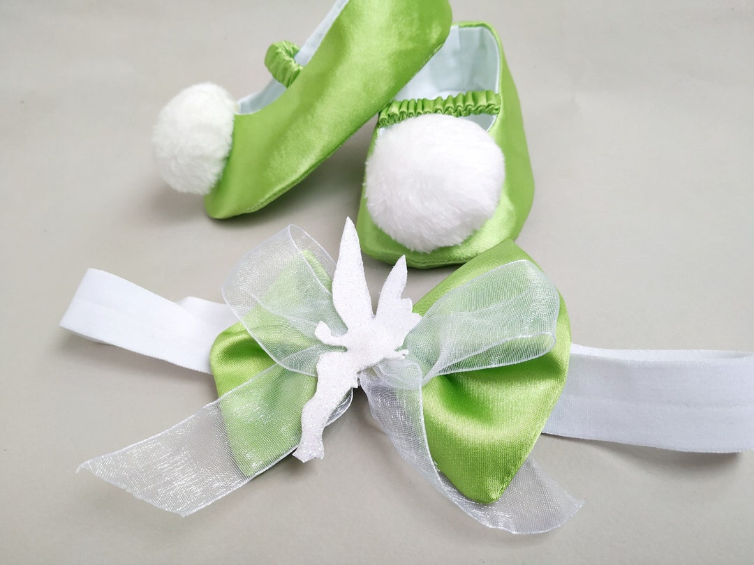 Tink Inspired Fairy Shoes and Headband, Tinkerbell Baby Girl Shoes for ...