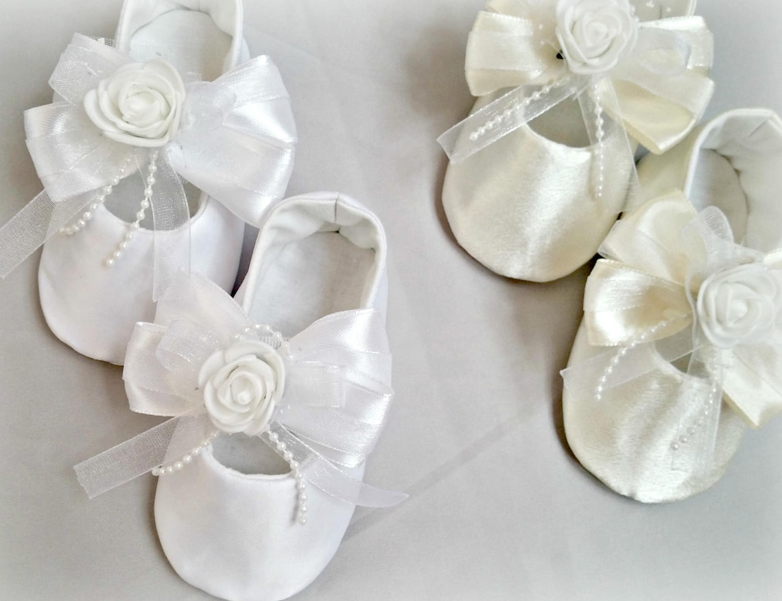 Bridesmaids Rose Flower Girl Wedding Shoes White /Ivory baby | Etsy