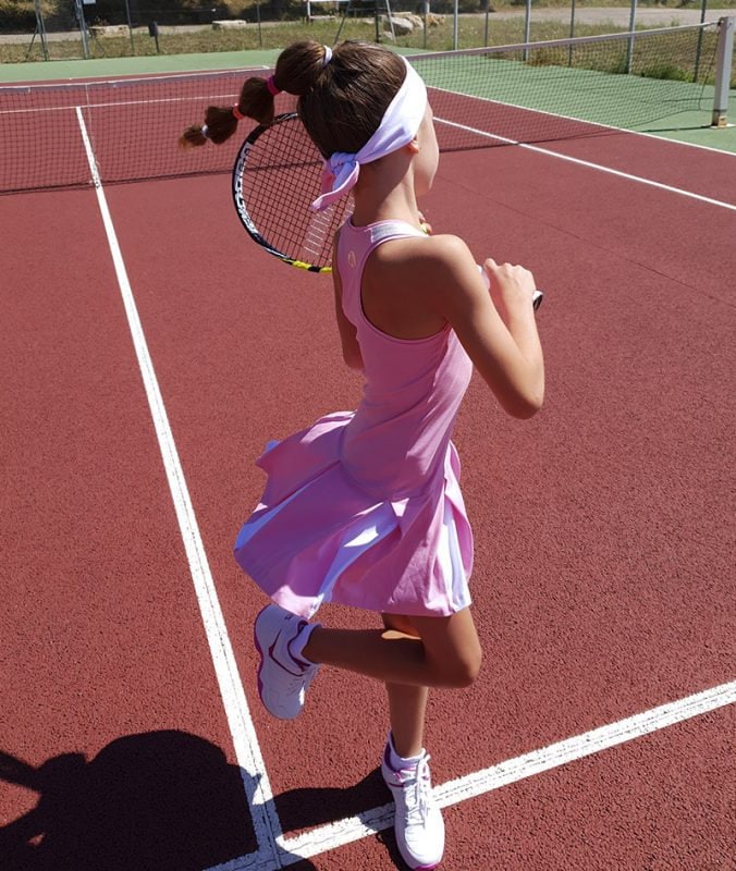 Girls Tennis Dress Pink & White Racerback Brianna | Girls Tennis ...