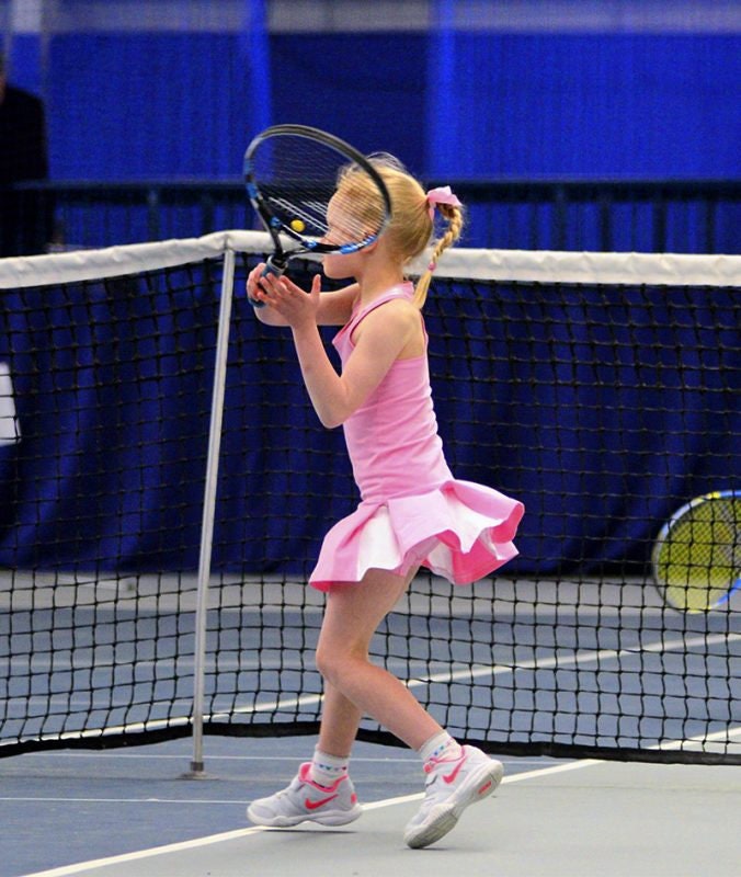 Girls Tennis Dress Pink & White Racerback Brianna | Girls Tennis ...