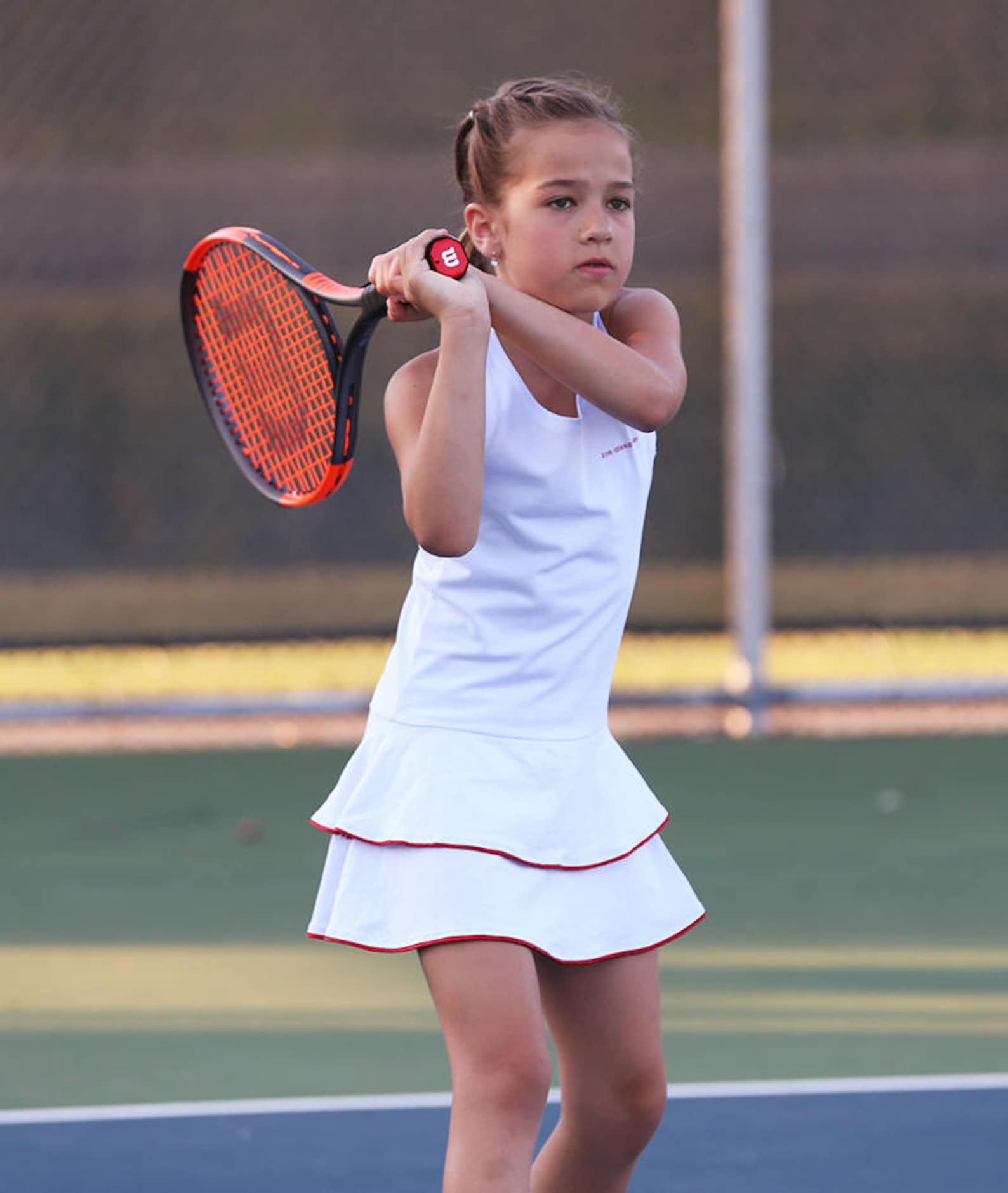 Girls Tennis Dress White Racerback Johanna | Girls Tennis Clothes ...