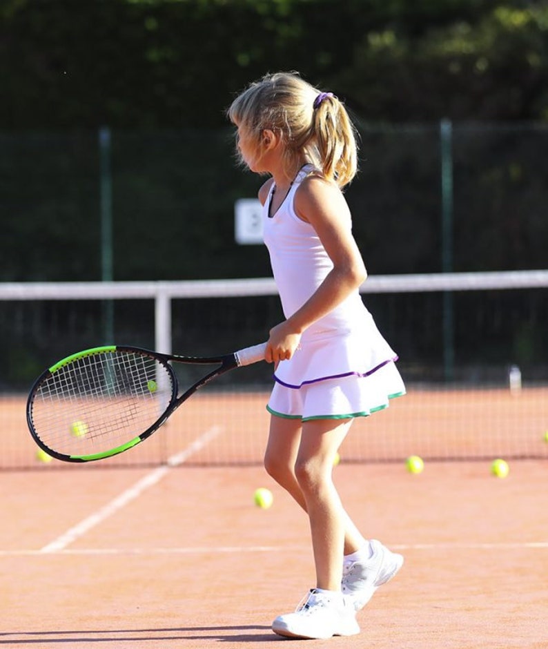 Girls Tennis Dress White Racerback Wimbledon Girls Tennis - Etsy