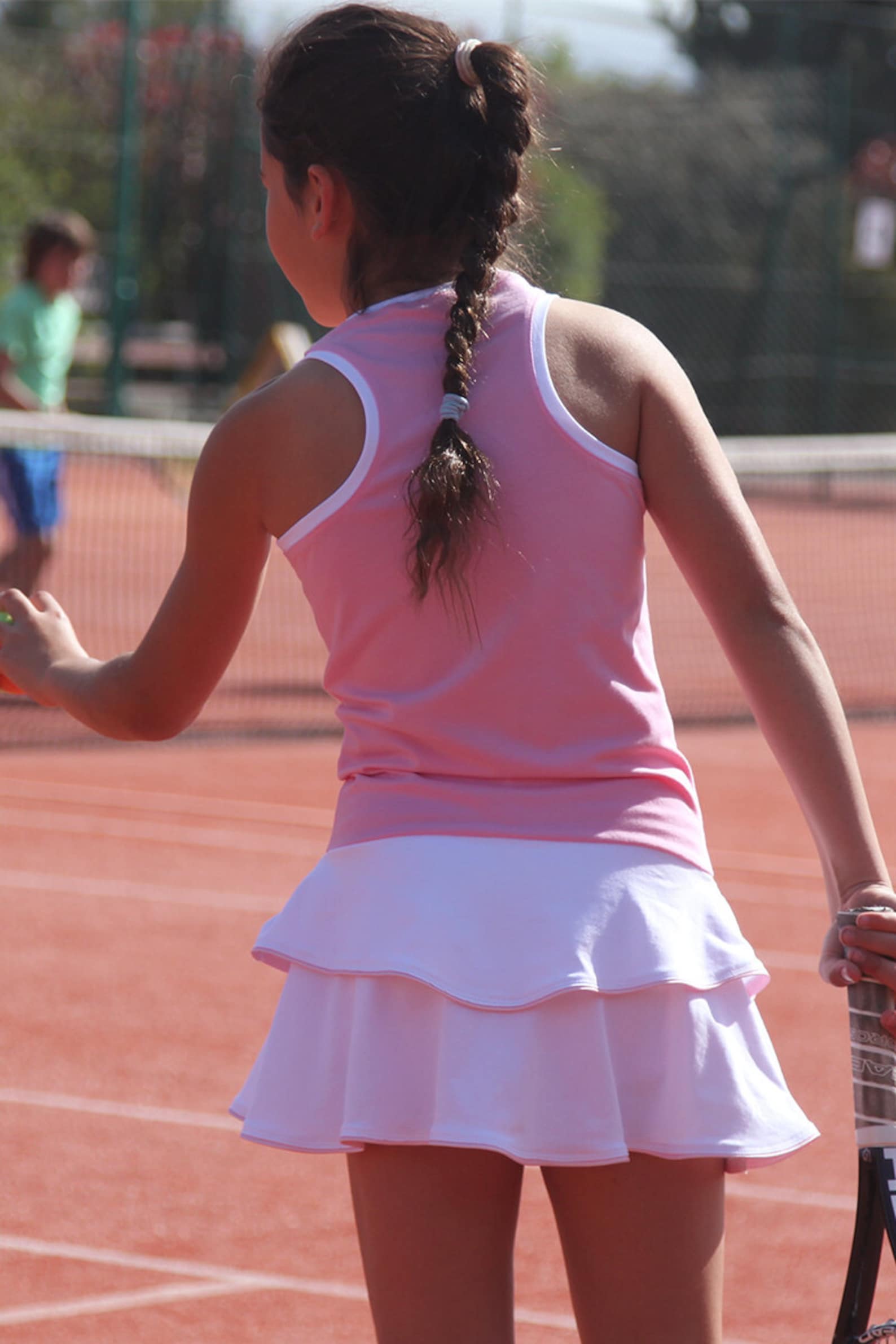 Girls Tennis Dress Pink & White Racerback Henrietta Girls Tennis ...