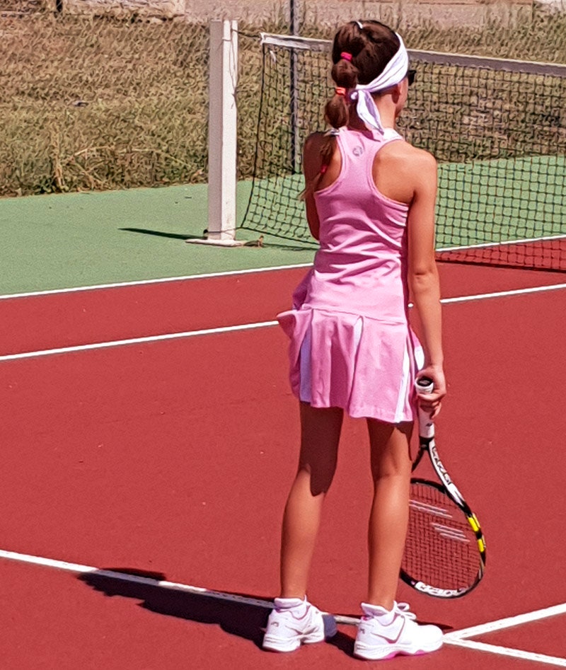 Girls Tennis Dress Pink & White Racerback Brianna | Girls Tennis ...