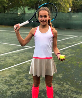 Girls Tennis Dress White Racerback Bella | Girls Tennis Clothes ...