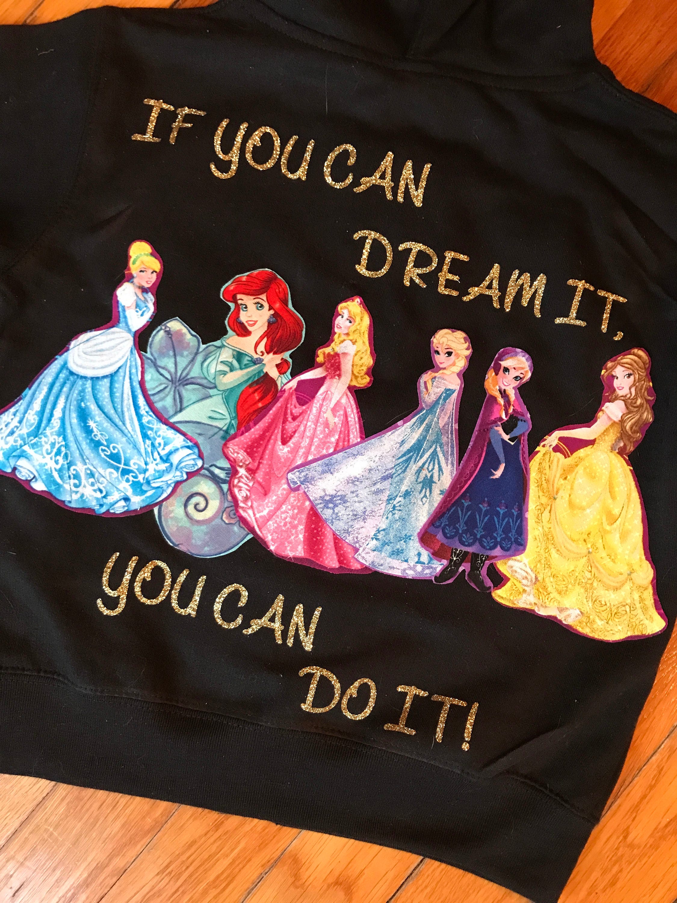 Dream Big Princess Princess Disney Princesses Hooded Zip up | Etsy