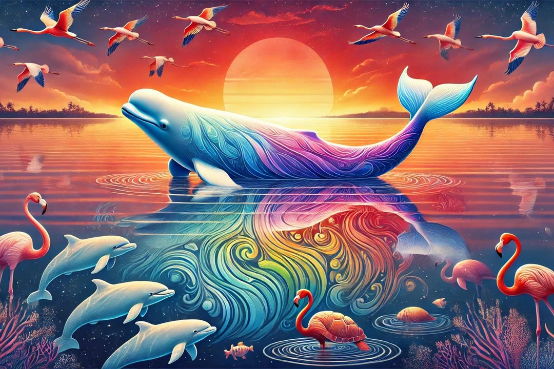 Beluga - Print, Modern on Canvas, Printable Wall Decor, Dolphins for ...