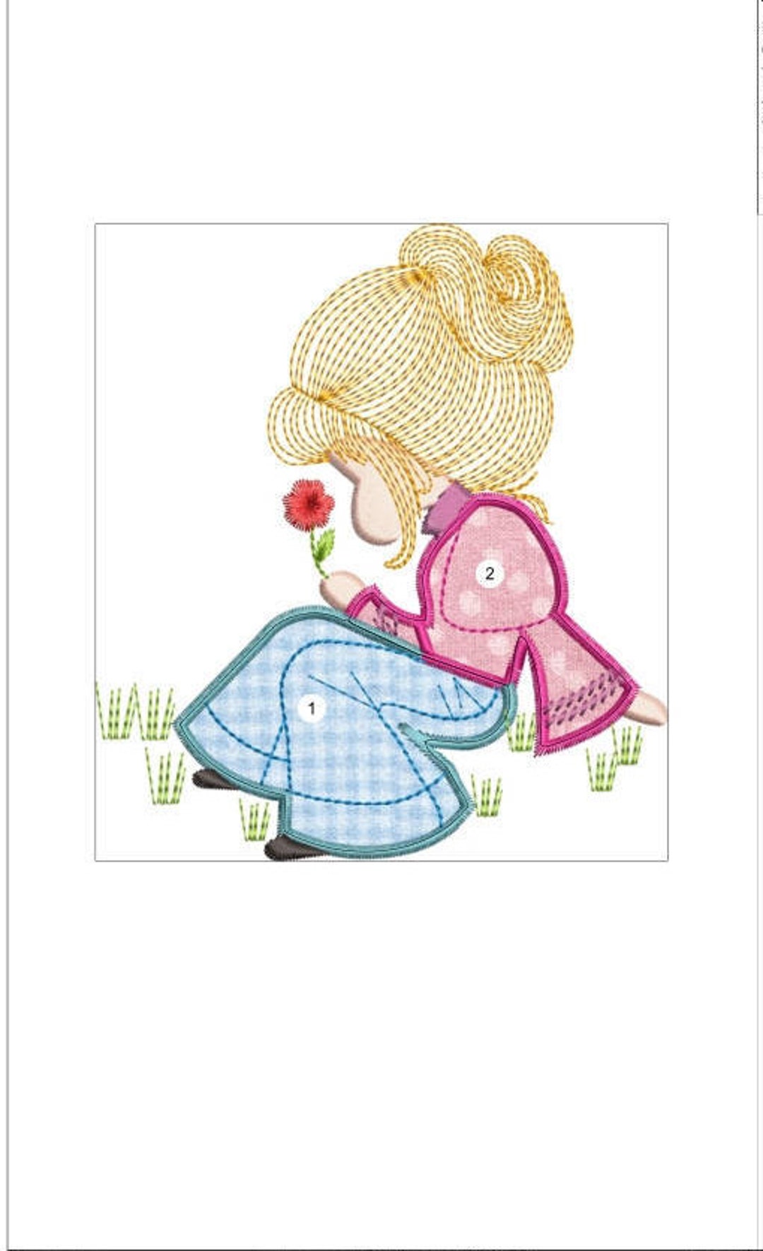 APPLIQUE SARAH KAY Machine Embroidery Download 3 Diff Size ( 4x5 5x6 ...