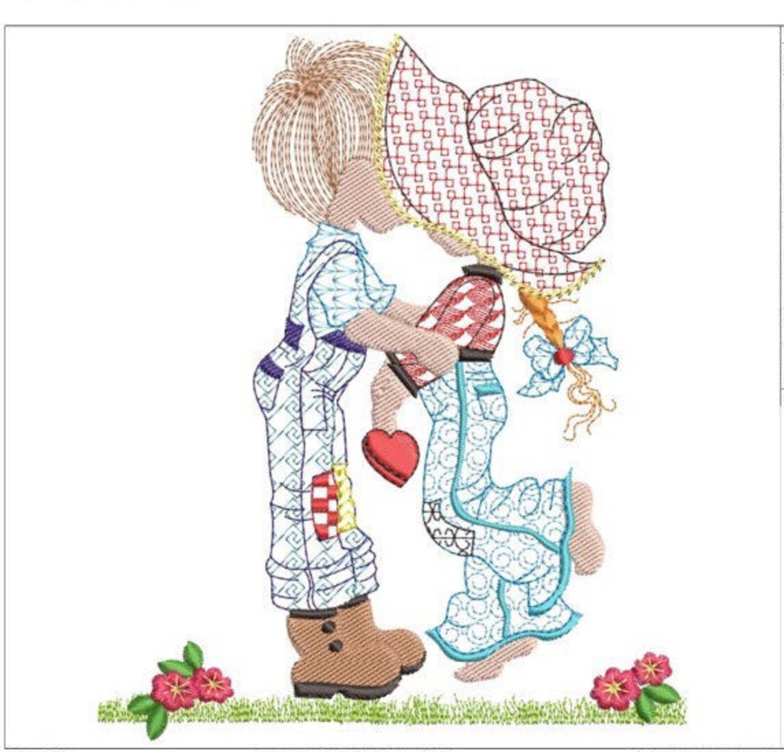 Sarah Kay Valentine Machine Embroidery Download 3 Different Sizes ( 5X5 ...