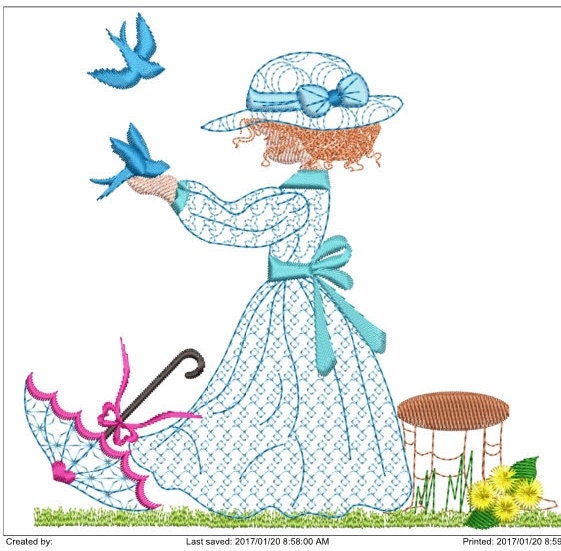 Sarah Kay Machine Embroidery Download 3 Diff Sizes ( 5x5 6x6 7x7")d137 ...