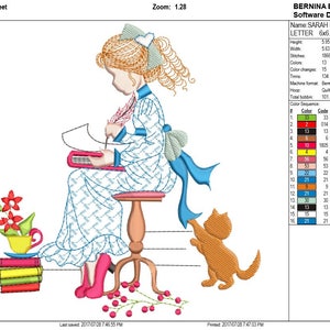 SARAH KAY Machine Embroidery Download 4 Diff Sizes (3.5 X3.5 4x4 5X5 ...
