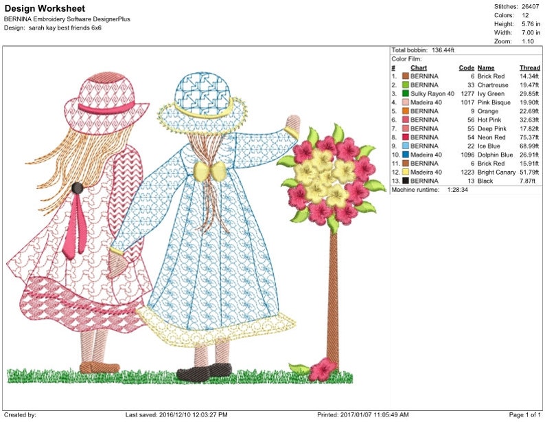 Sarah Kay Friends Embroidery Design: 3 Sizes (digital Download) - Etsy