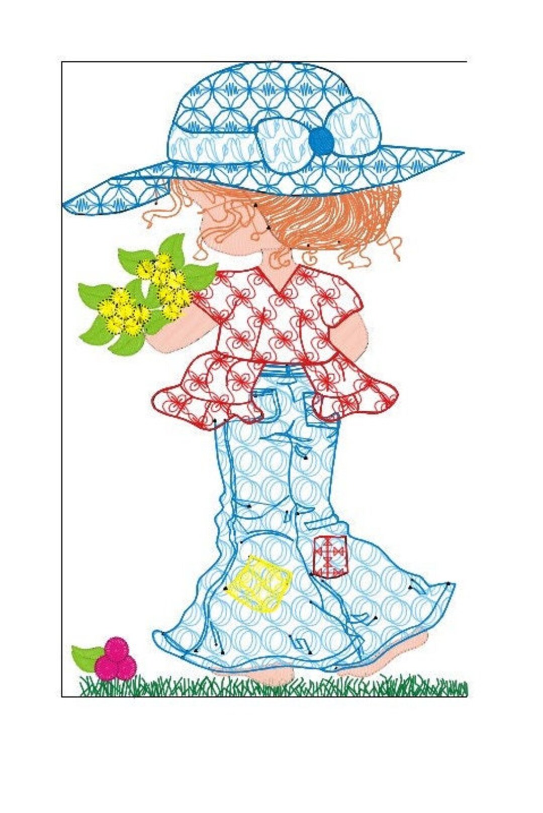 Sarah Kay Machine Embroidery Download 5 Different Sizes (4x5 5x6 5x7 ...