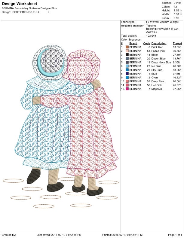 BEST FRIENDS FOREVER Machine Embroidery Download 4 Different - Etsy