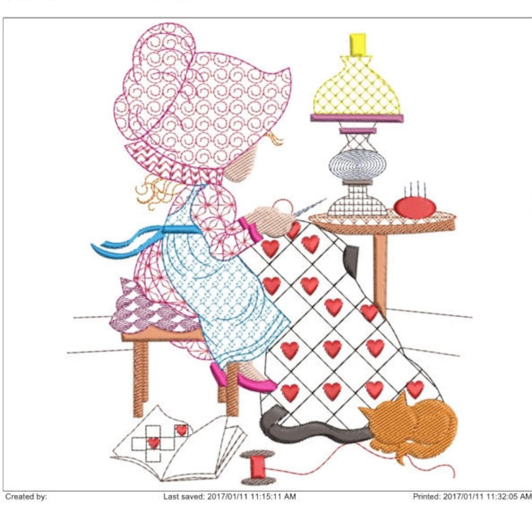 Sarah Kay Valentine Quilt Machine Embroidery Design (4x4 5x5 6x6 7x7 ...